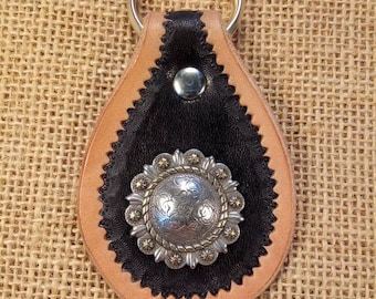 LEATHER CONCHO WESTERN Key Ring Dark Brown - Etsy