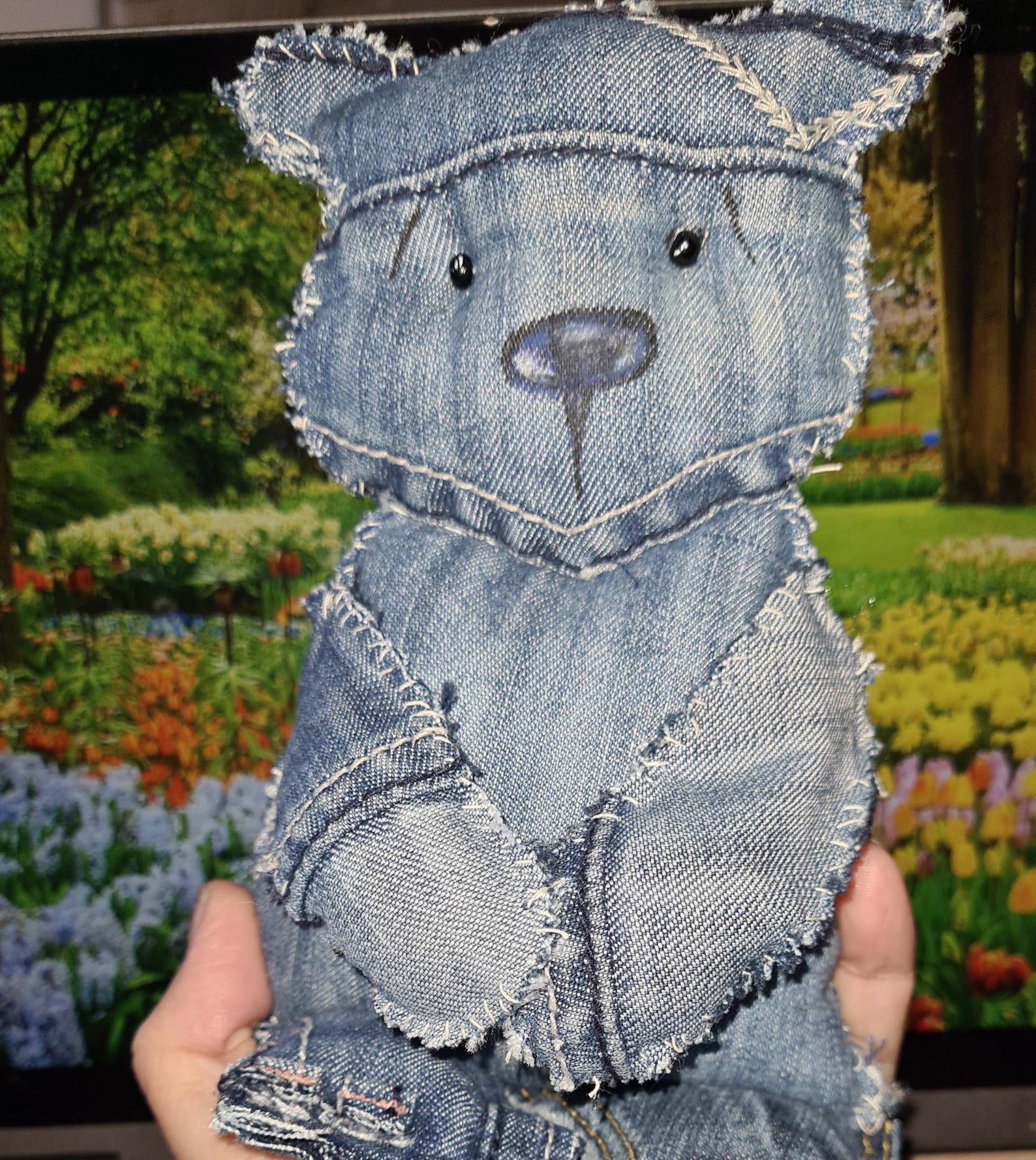 Denim Bear Sewing Pattern PDF Easy Hand Sew From Scraps - Etsy