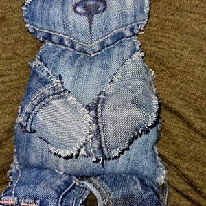 Denim Bear Sewing Pattern PDF Easy Hand Sew From Scraps - Etsy