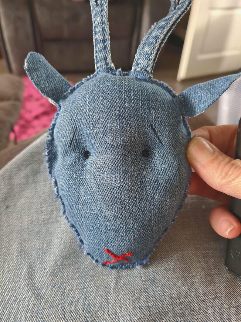 PDF CHRISTMAS REINDEER Pattern Upcycled Denim Christmas Animal Hand Sew ...