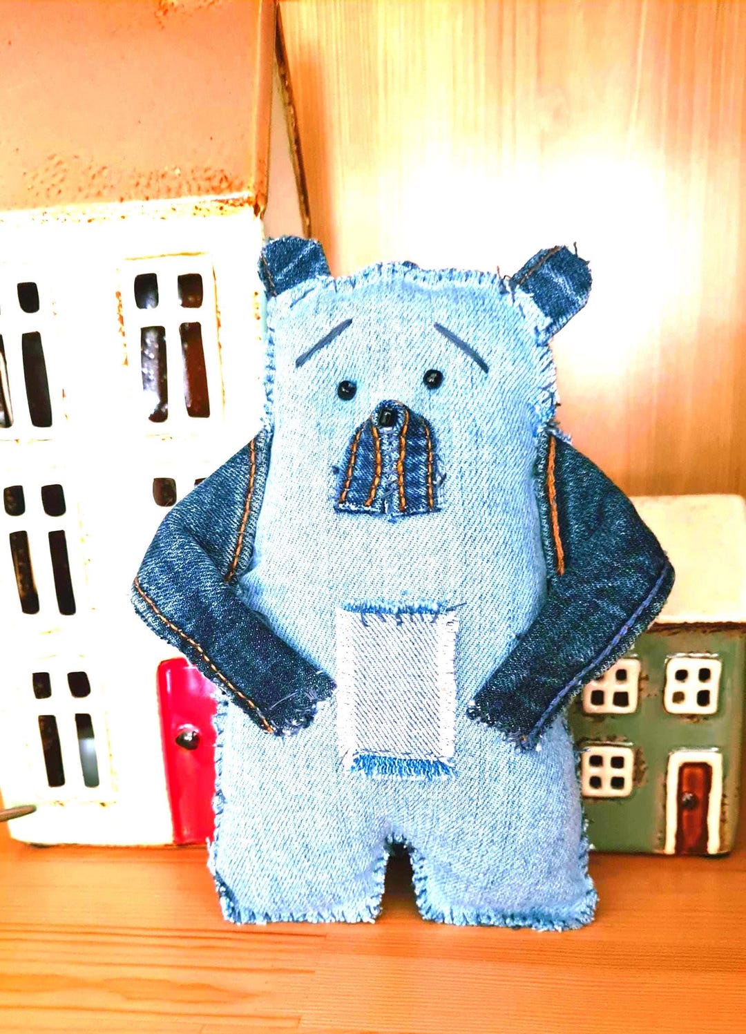 UPCYCLED DENIM Memory Bear Pattern PDF, Hand Sew From Scrap Fabric as a ...