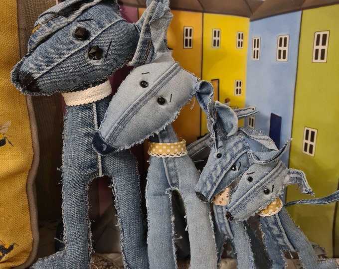 Denim Bear Sewing Pattern PDF Easy Hand Sew From Scraps - Etsy Canada