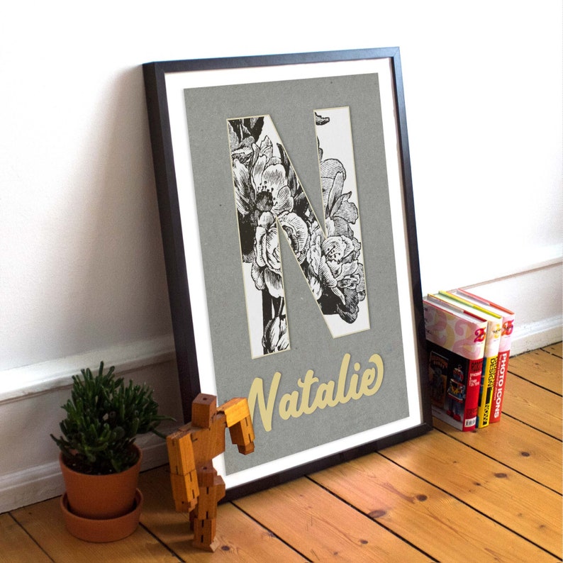 Natalie Custom Name Printable Letter Monogram Bedroom Decor - Etsy Israel