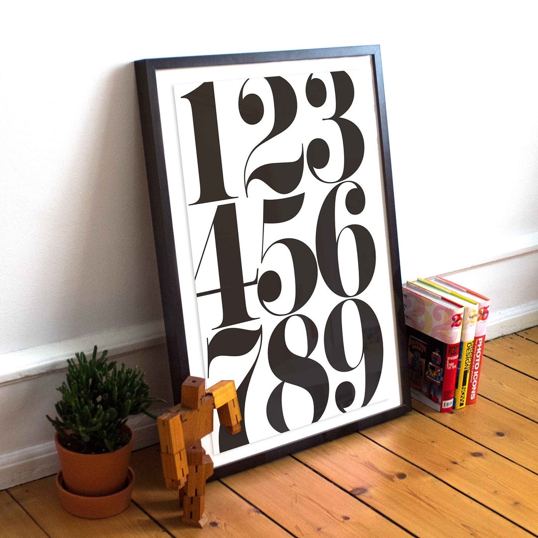 Numbers Printable Wall Decor Poster Art Print Nursery Instant Download ...