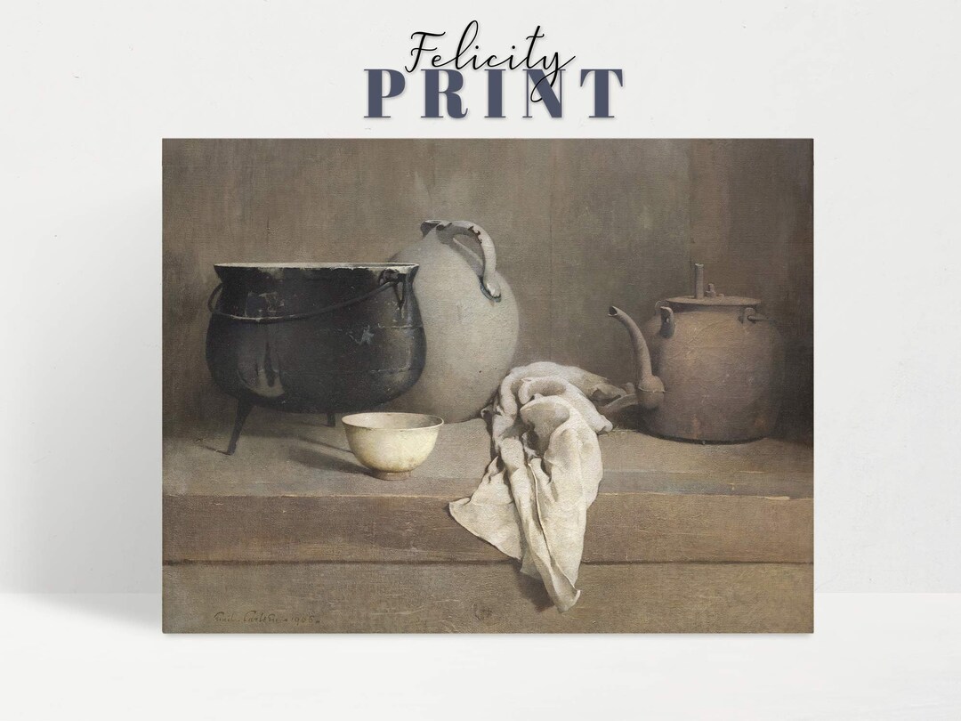 Neutral Wall Art | Still Life Painting Print | Vintage Kitchen Art ...