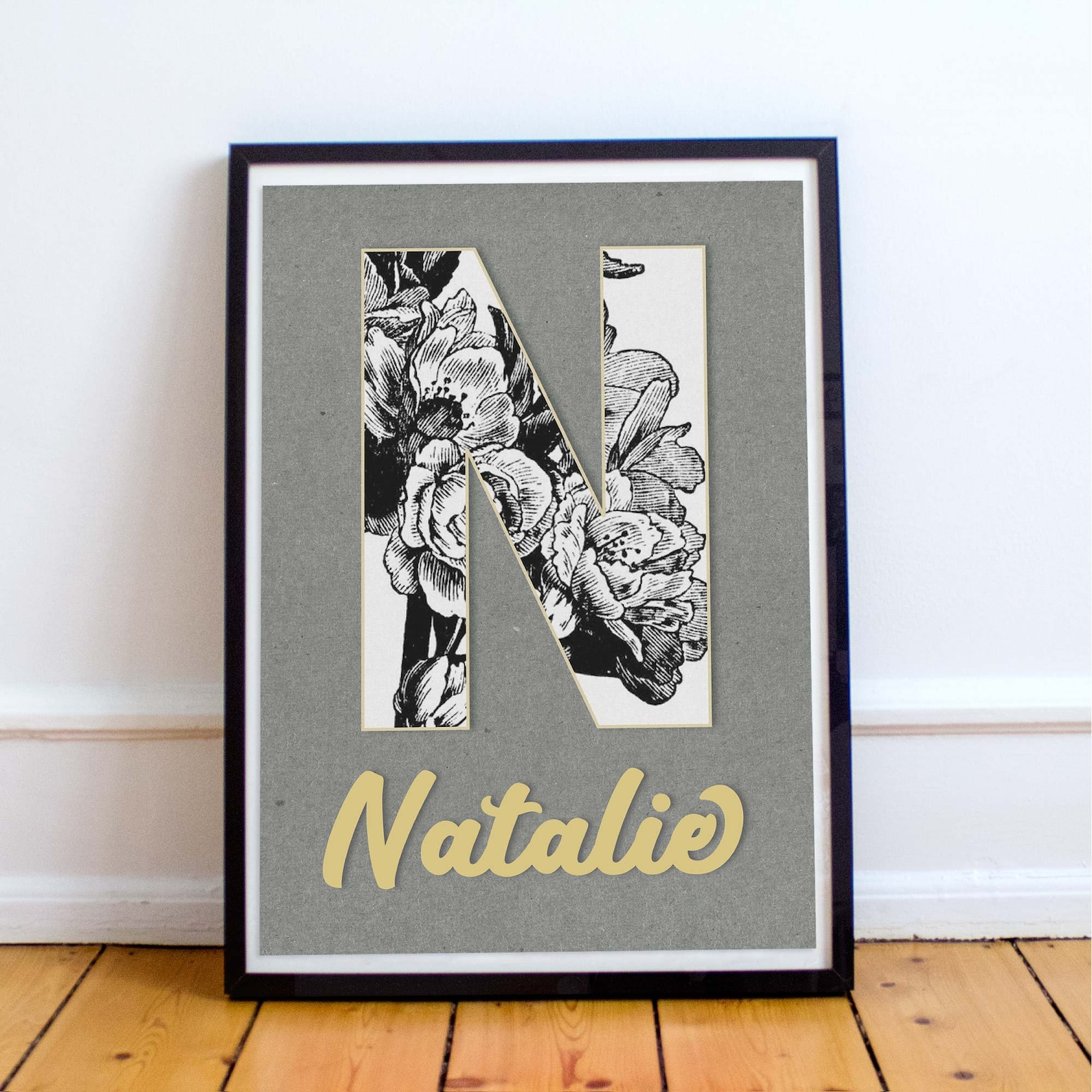 Natalie Custom Name Printable Letter Monogram Bedroom Decor | Etsy