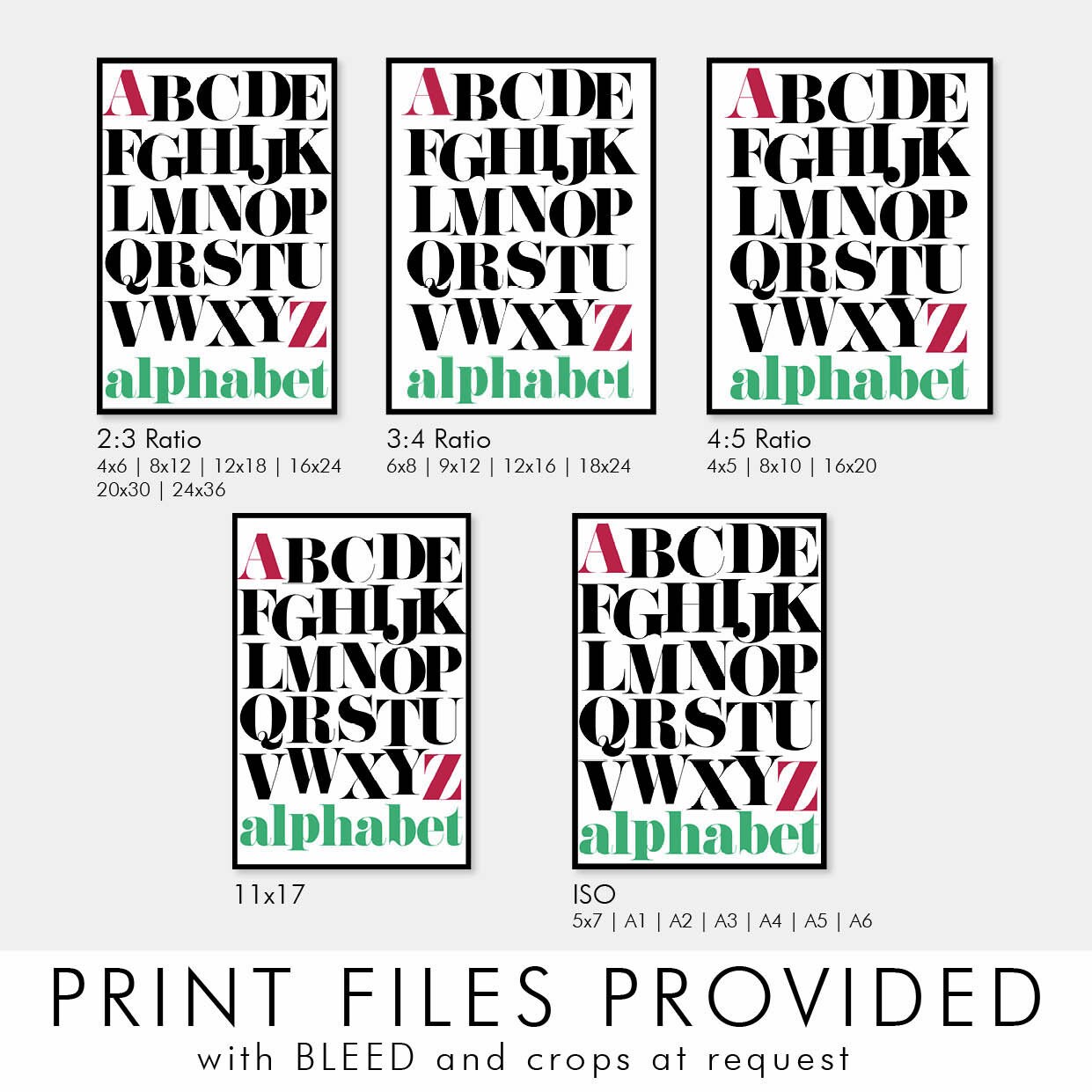 Alphabet Printable Nursery Decor Wall Art Print Instant - Etsy