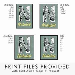 Natalie Custom Name Printable Letter Monogram Bedroom Decor Wall Art ...