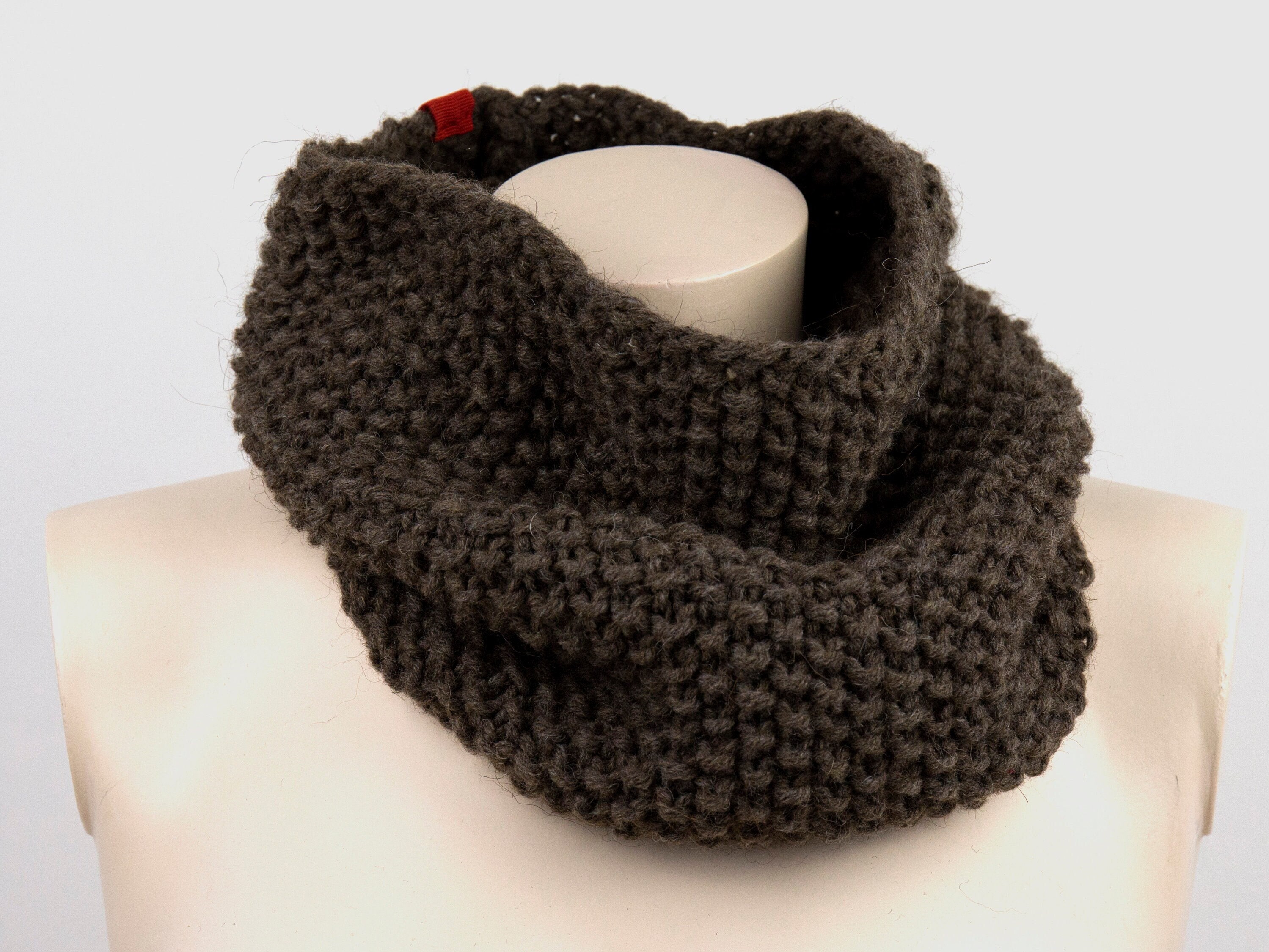 Knit Scarf Wool Knit Infinity Scarf Neck Warmer Scarf Handmade Gift ...