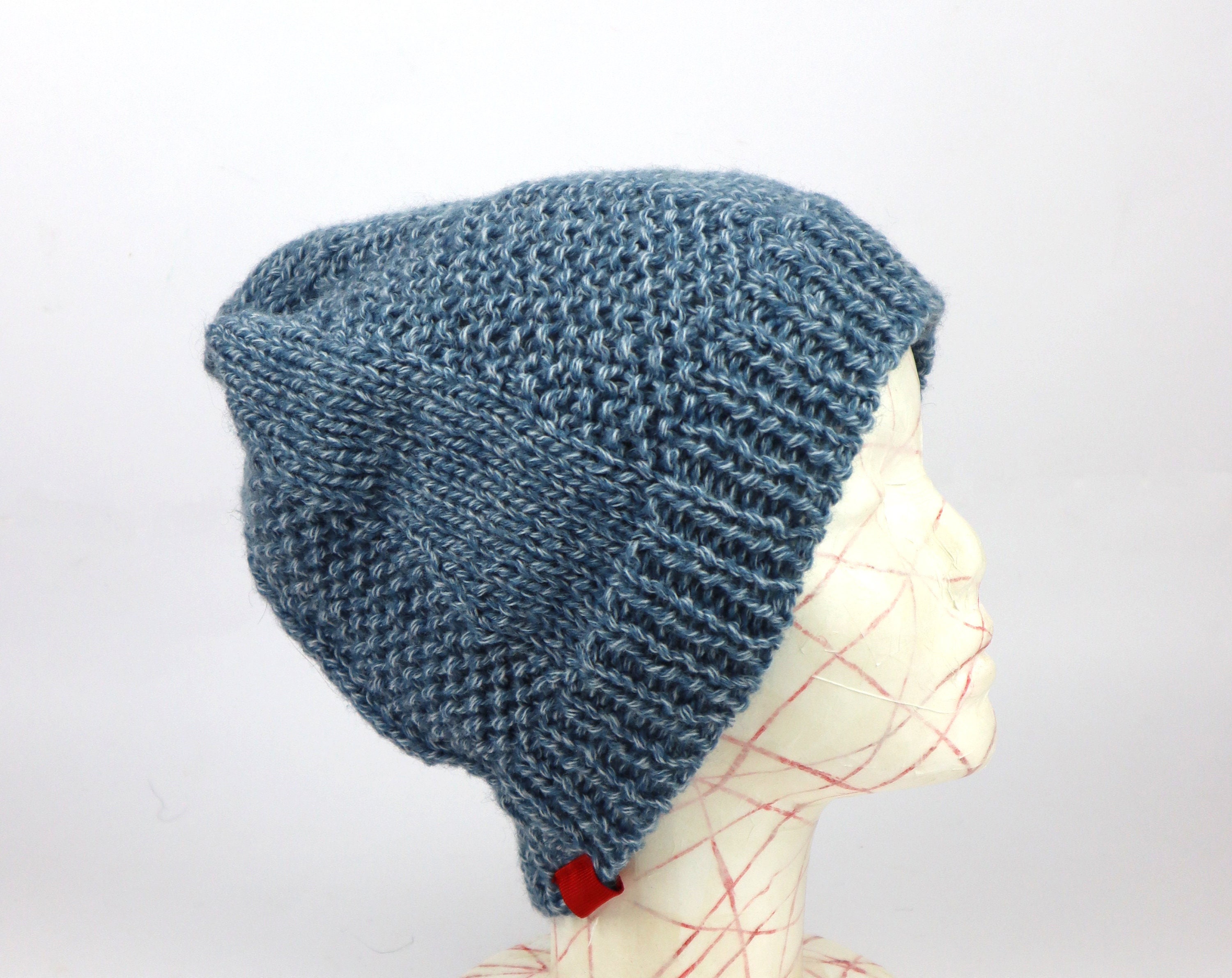 Handmade Wool Cap Wool Cap Unisex Light Blue Grey Cap Wool Knitted ...