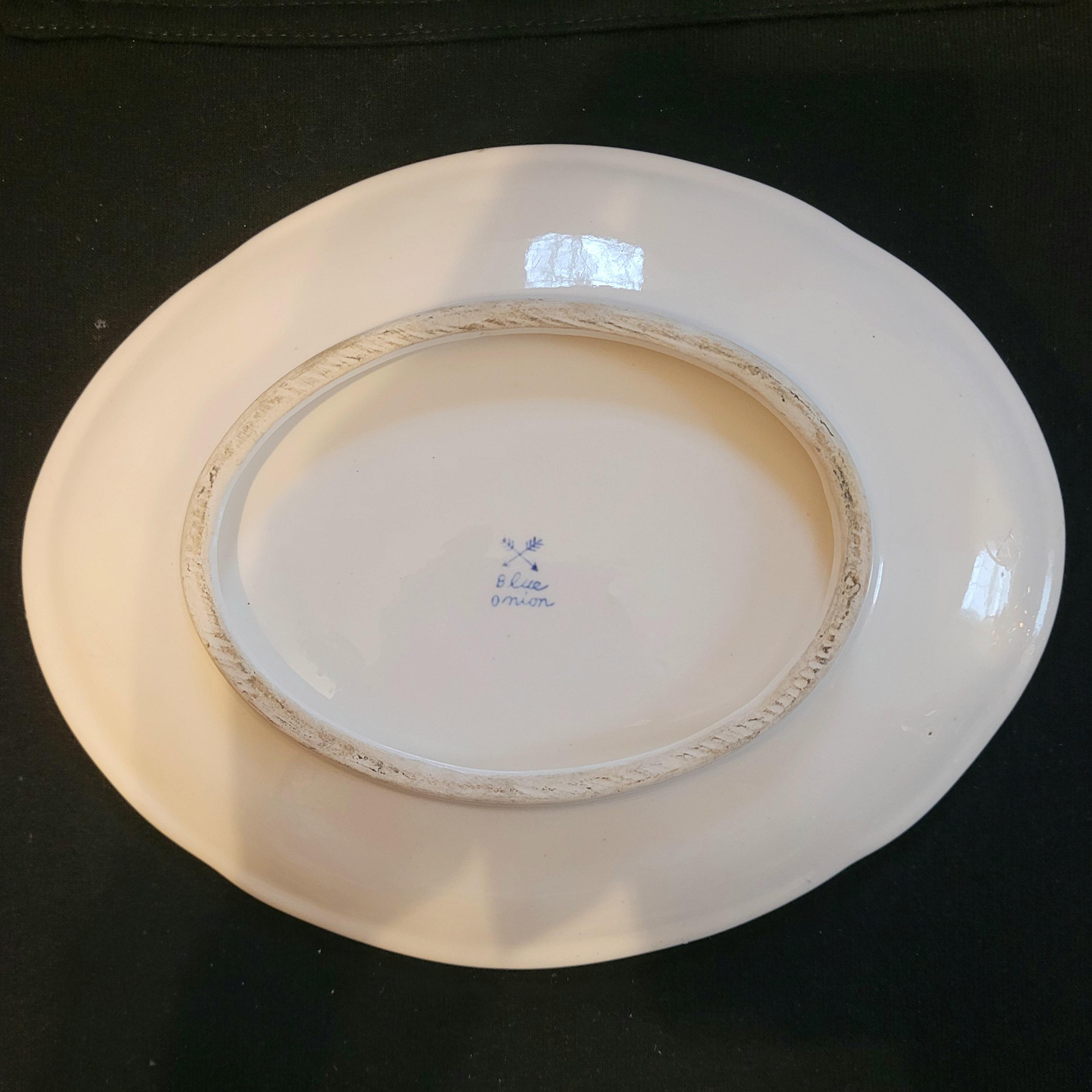 Vintage Tureen Boat 3 Piece Blue Onion Porcelain Decorative Dishware ...