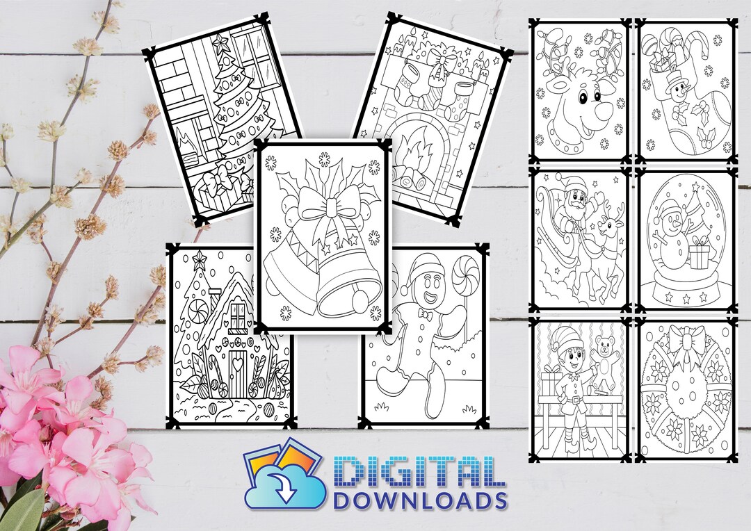 Christmas Coloring Pages, Coloring Pages, Digital Files, Printable ...