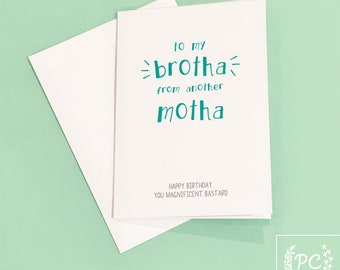 Brother From Another Mother Funny Birthday Card for Friend, Brother ...