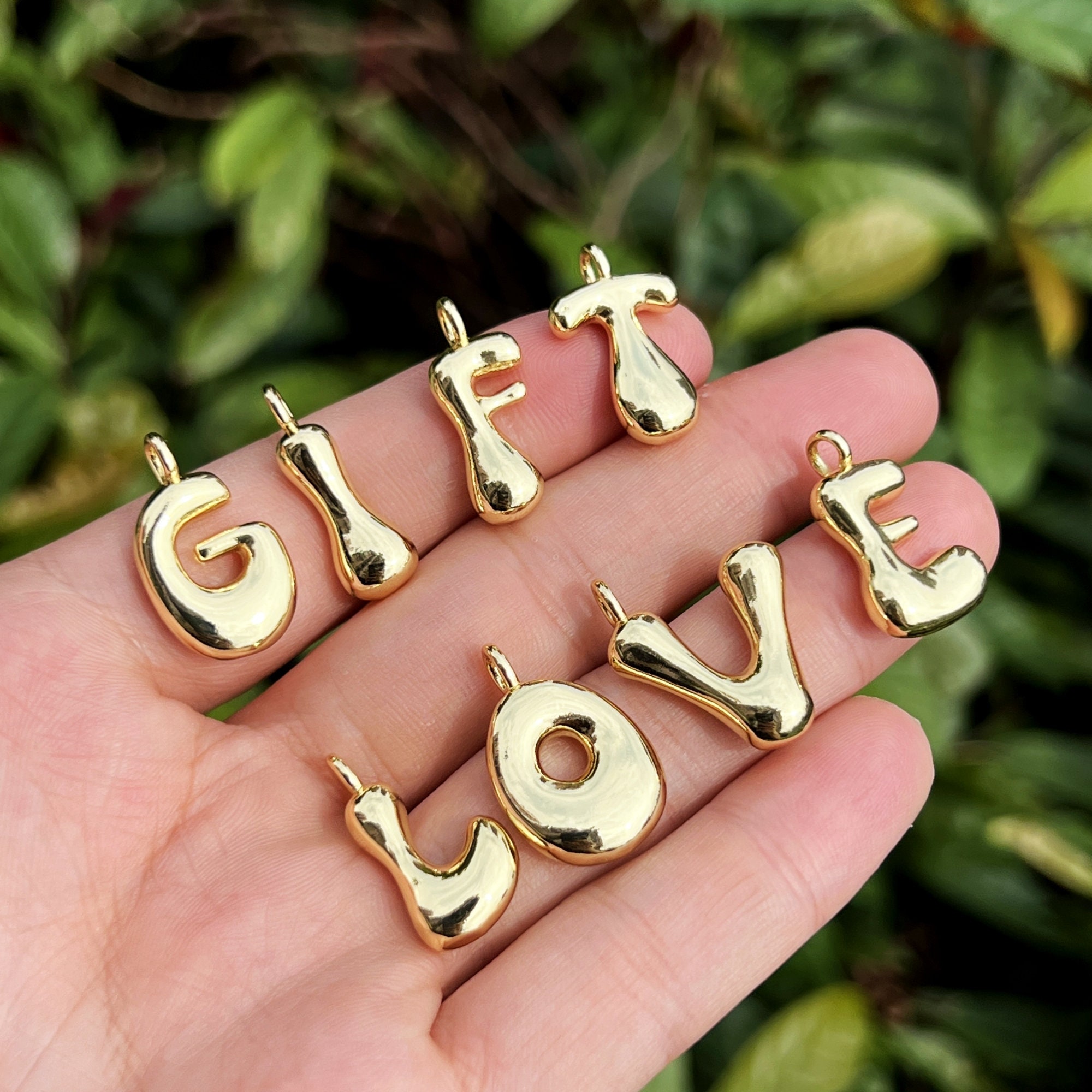 Polished 18K Gold Filled Initial Alphabet Letter Pendant, Personalized ...