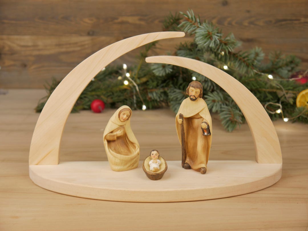 Moderne Weihnachtskrippe aus Holz | Krippe für Weihnachten | Ideal als ...