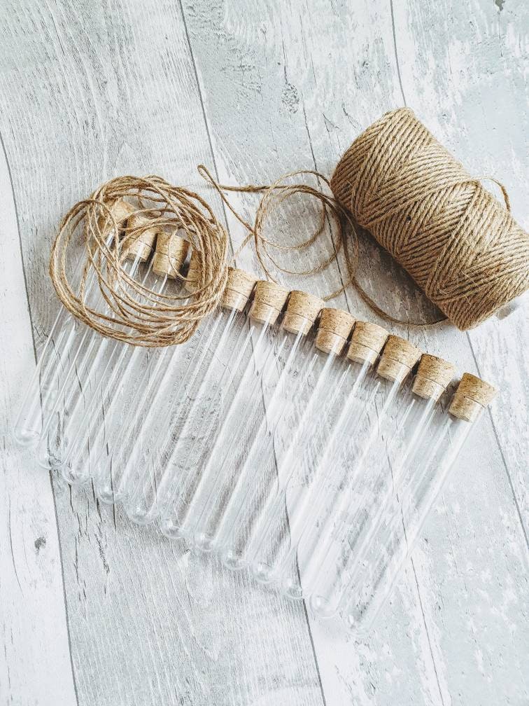 12 Clear Plastic Test Tubes With Cork, 150x20mm Test Tube With Natural ...