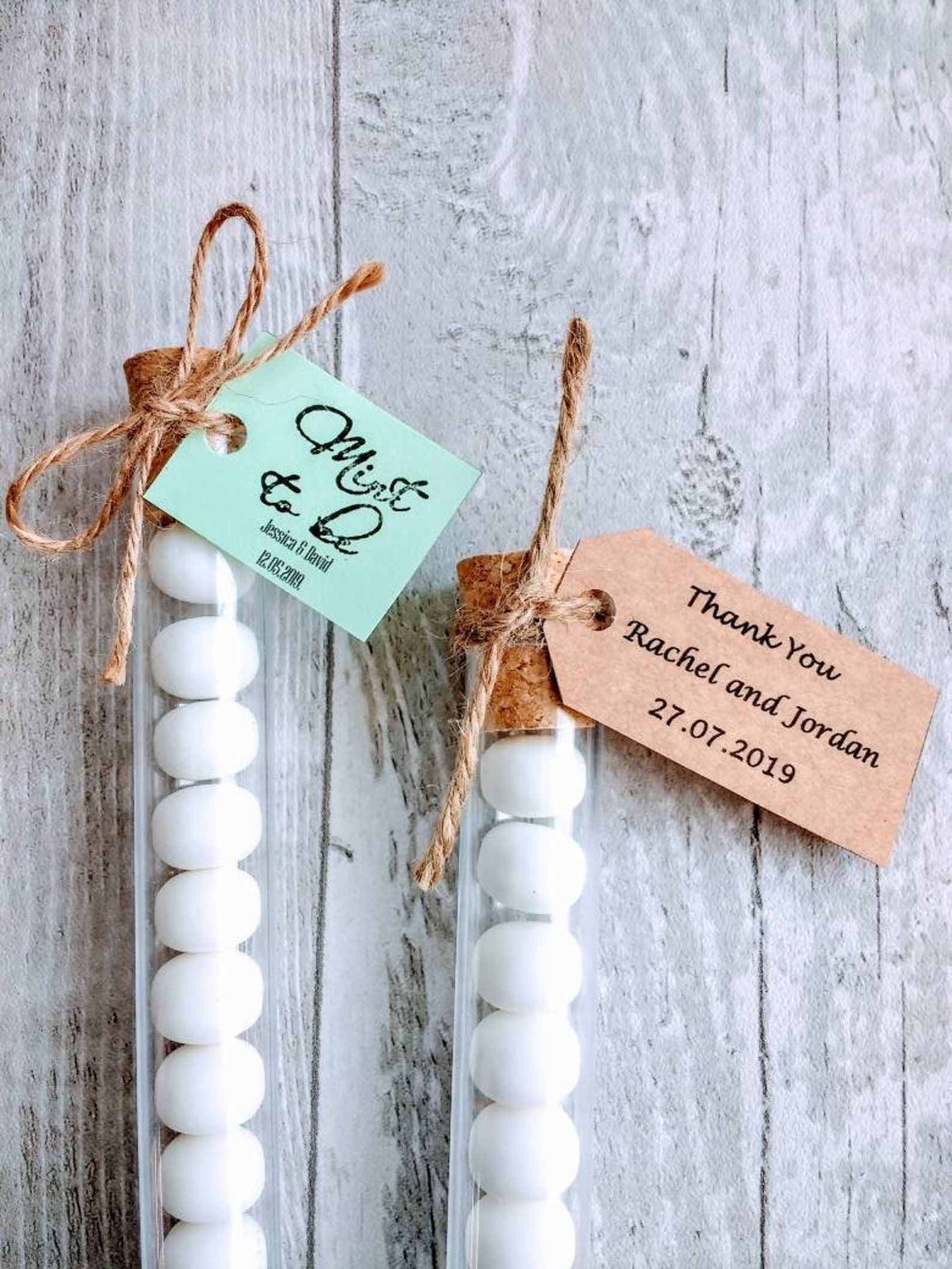 Mint sweets wedding favour in tube personalised mint sweets | Etsy