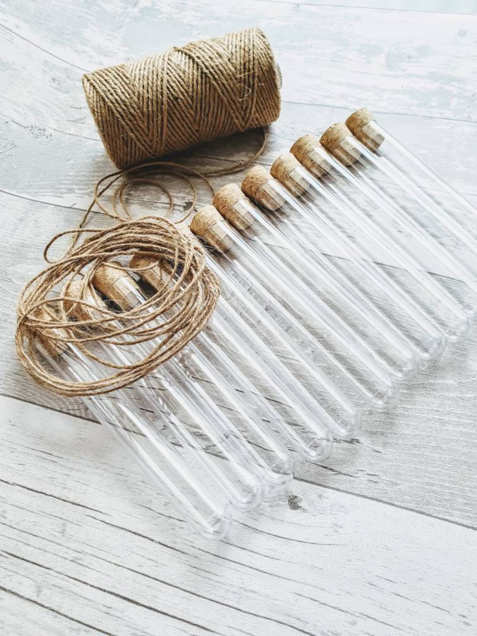 12 Clear Plastic Test Tubes With Cork, 150x20mm Test Tube With Natural ...
