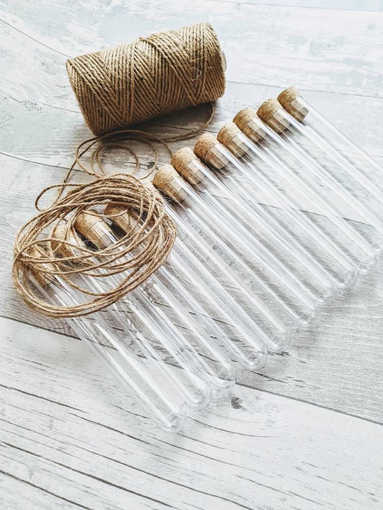 12 Clear Plastic Test Tubes With Cork, 150x20mm Test Tube With Natural ...