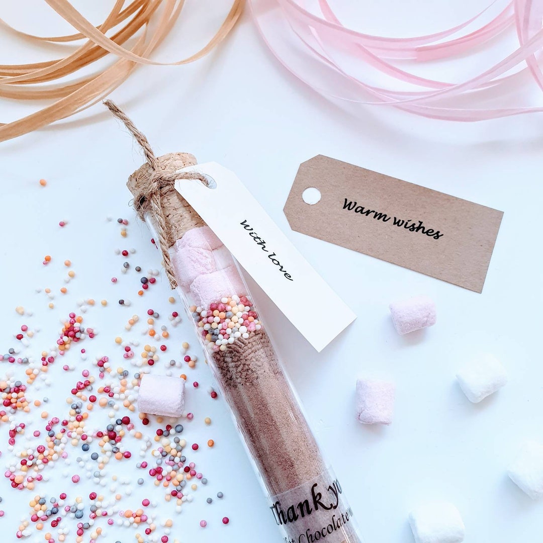 Vegetarian Hot Chocolate Wedding Favour in Tube. Personalised Hot ...