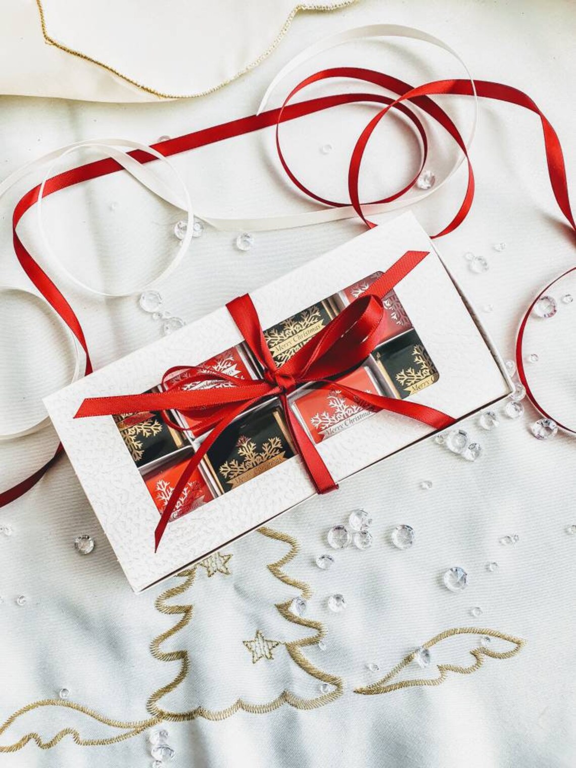 Christmas Neapolitan wrapped Milk Chocolate set in gift box. | Etsy