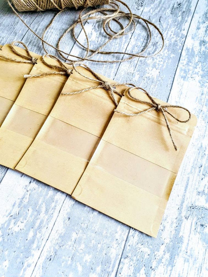 Resealable Zip Lock Kraft Paper Bag With Natural Twine. Gift Bag. Candy ...
