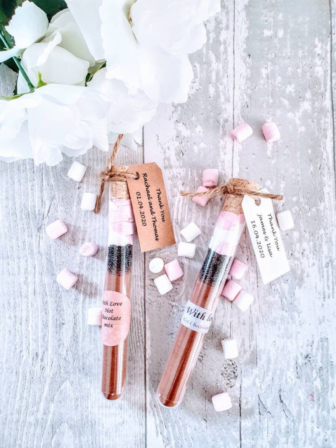 Hot Chocolate With Choco Wedding Favour in Tube Personalised - Etsy