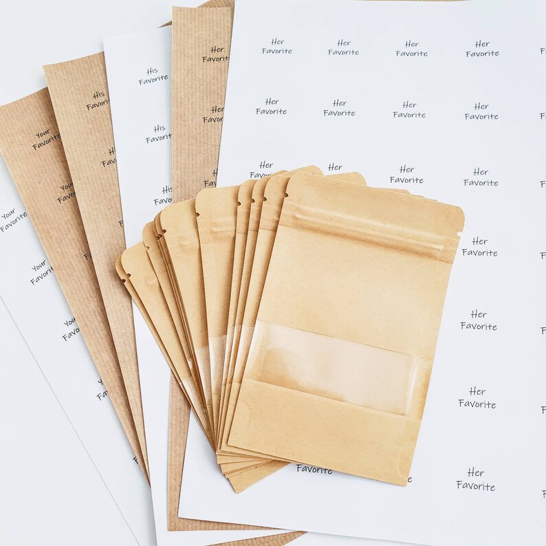 35 Pieces White or Kraft Personalised Sitcker With Resealable - Etsy