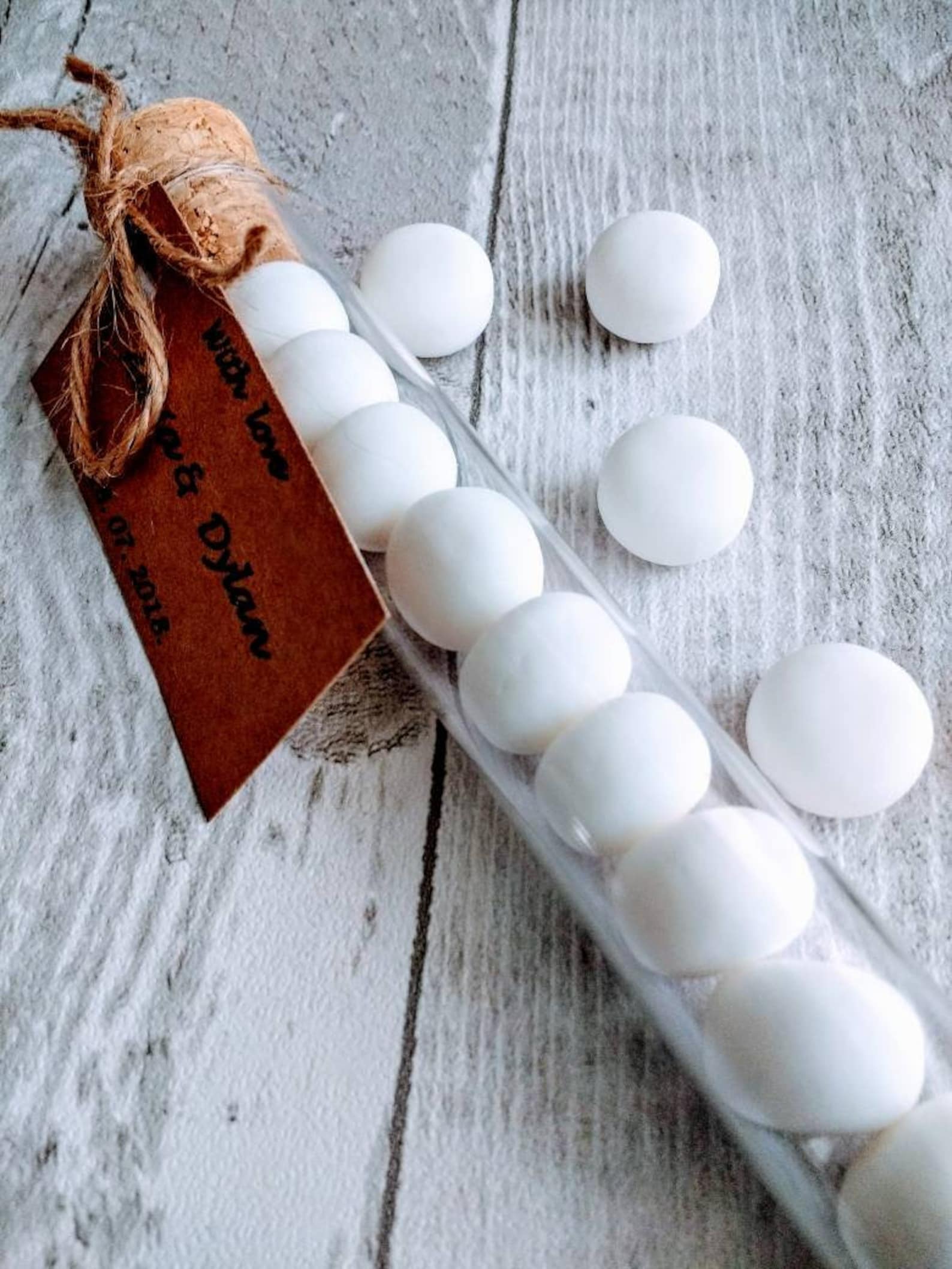 Mint sweets wedding favour in tube personalised mint sweets | Etsy