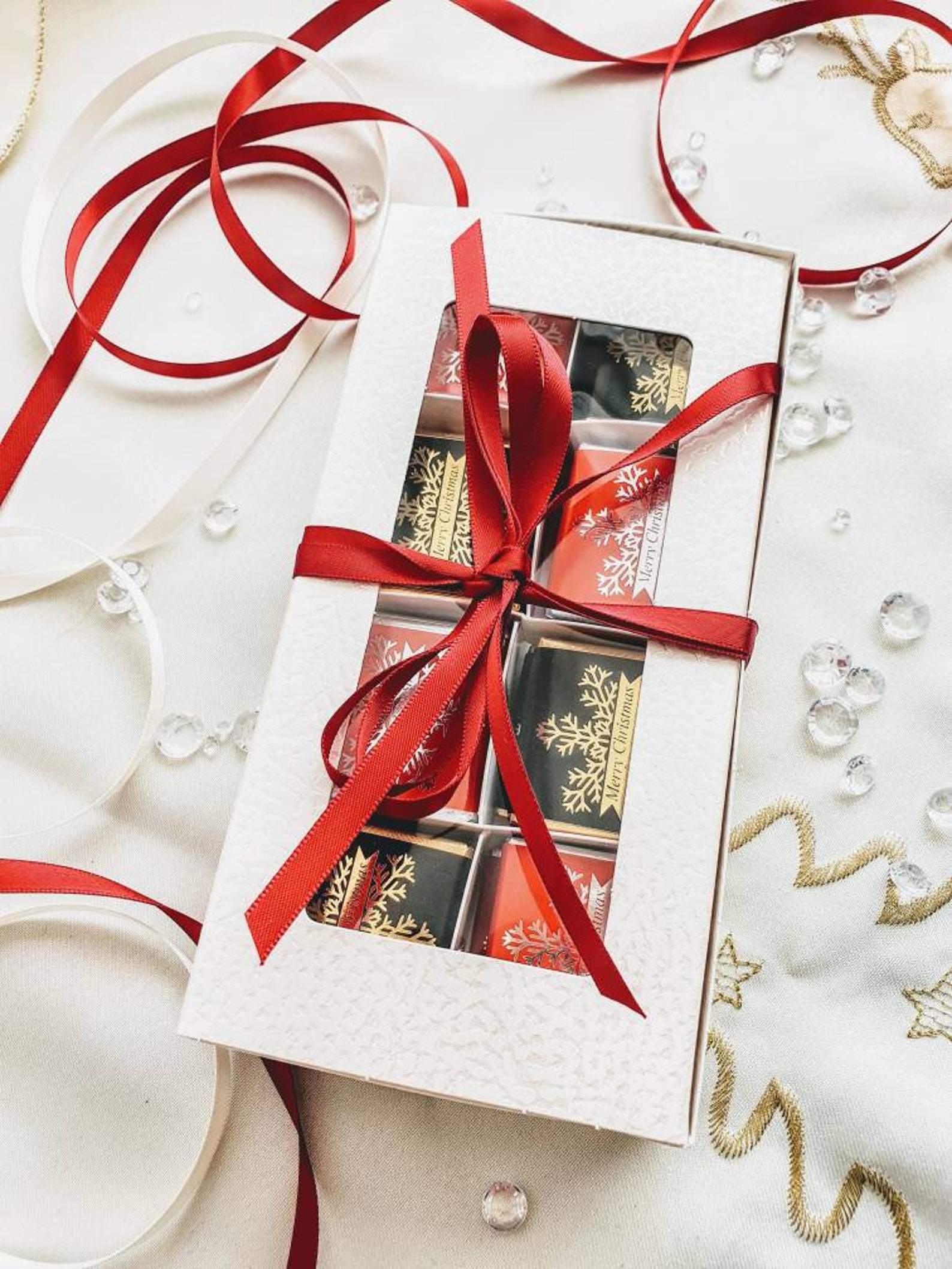 Christmas Neapolitan wrapped Milk Chocolate set in gift box. | Etsy