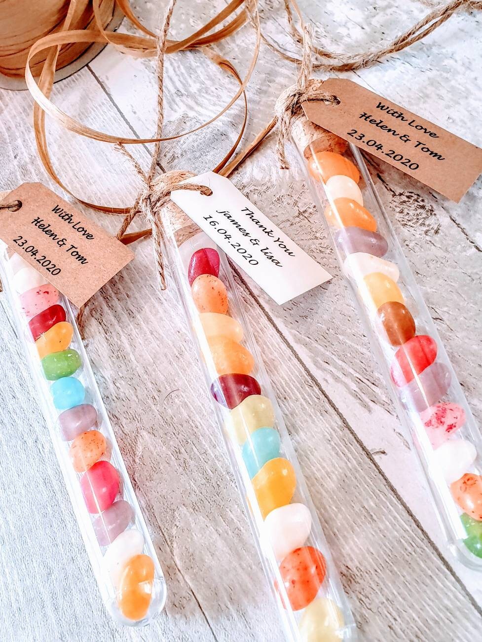 Jelly Beans Wedding Favours in Tube Personalised Jelly Beans - Etsy UK