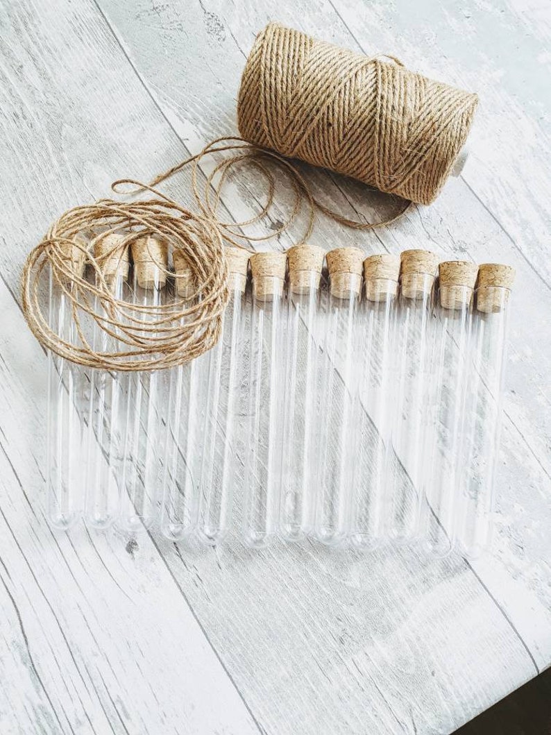 12 Clear Plastic Test Tubes With Cork, 150x20mm Test Tube With Natural ...