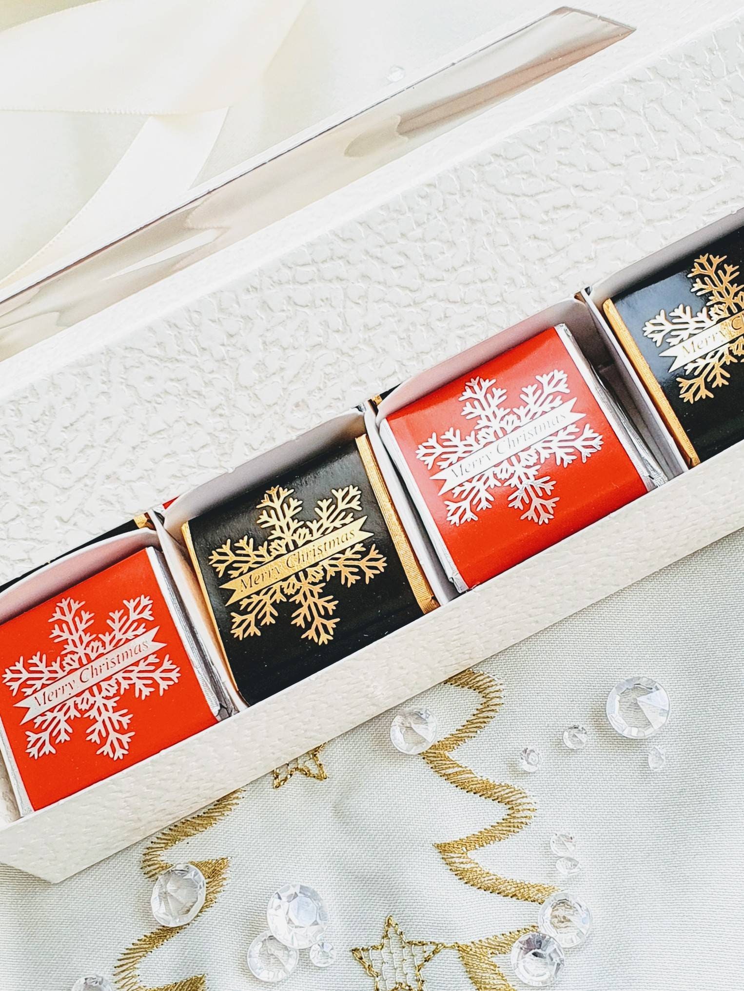 Christmas Neapolitan wrapped Milk Chocolate set in gift box. | Etsy