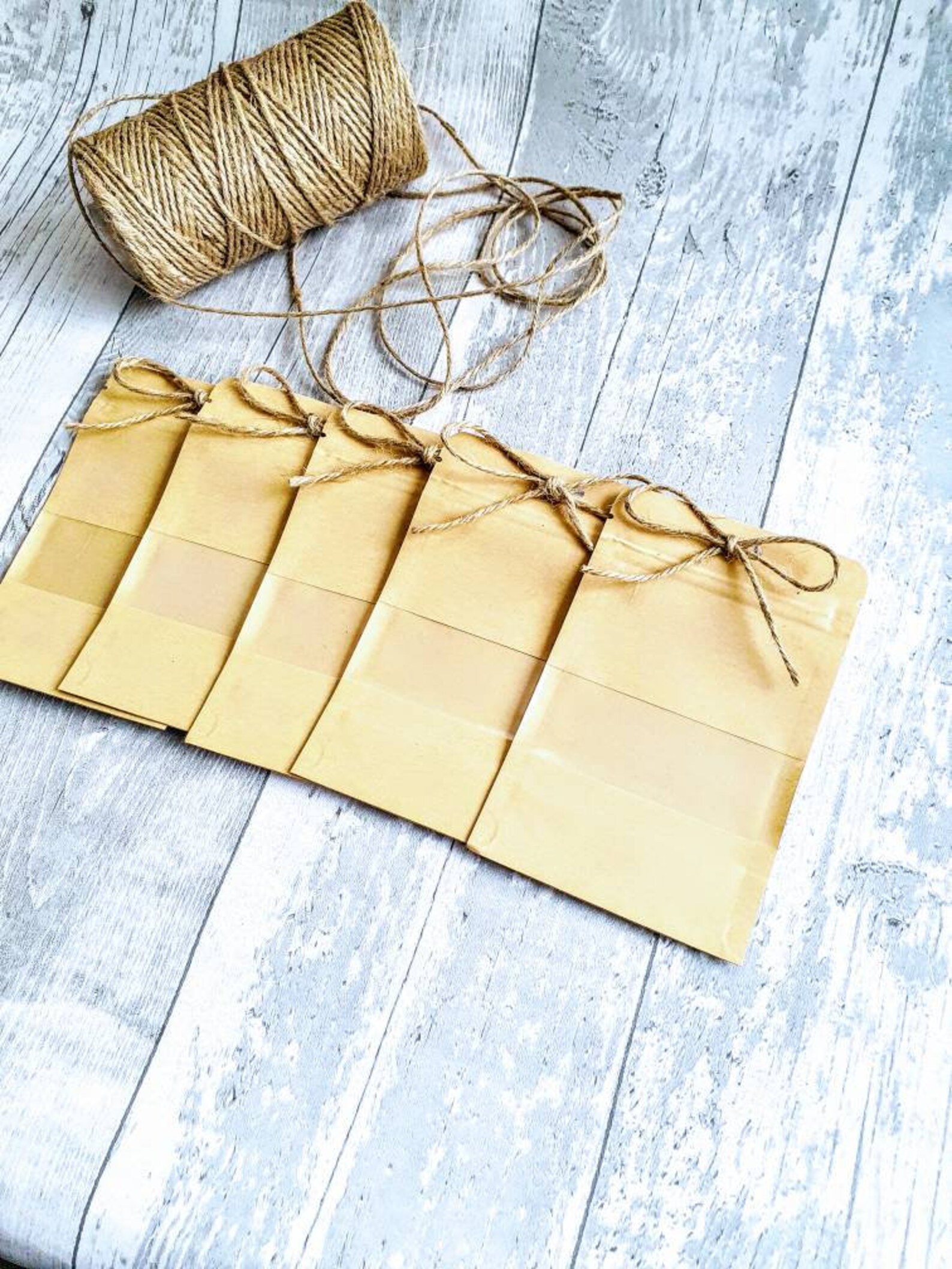 Resealable Zip Lock Kraft Paper Bag With Natural Twine. Gift Bag. Candy ...
