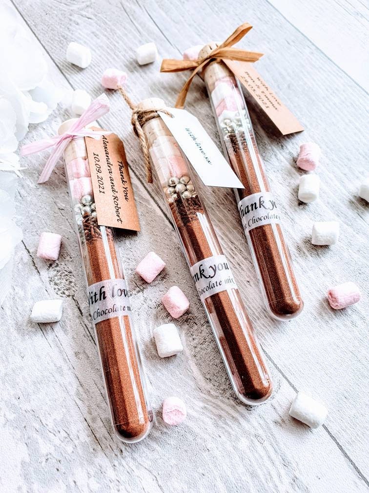 Hot Chocolate Wedding Favour in Tube, Personalised, Hot Chocolate With ...