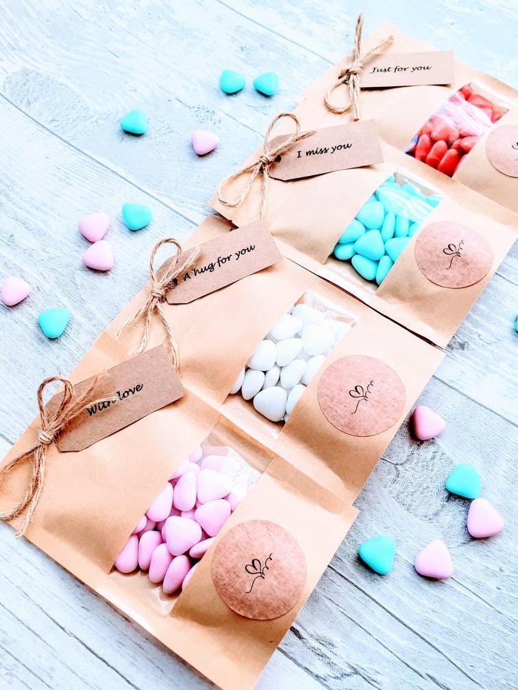 Chocolate Mini Hearts Personalised Chocolate Hearts in Bag - Etsy UK