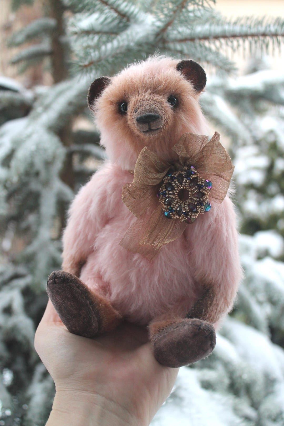 Unusual Big Teddy Bear Teddy Toy Teddy Pink Bear Vintage Teddy Artist ...