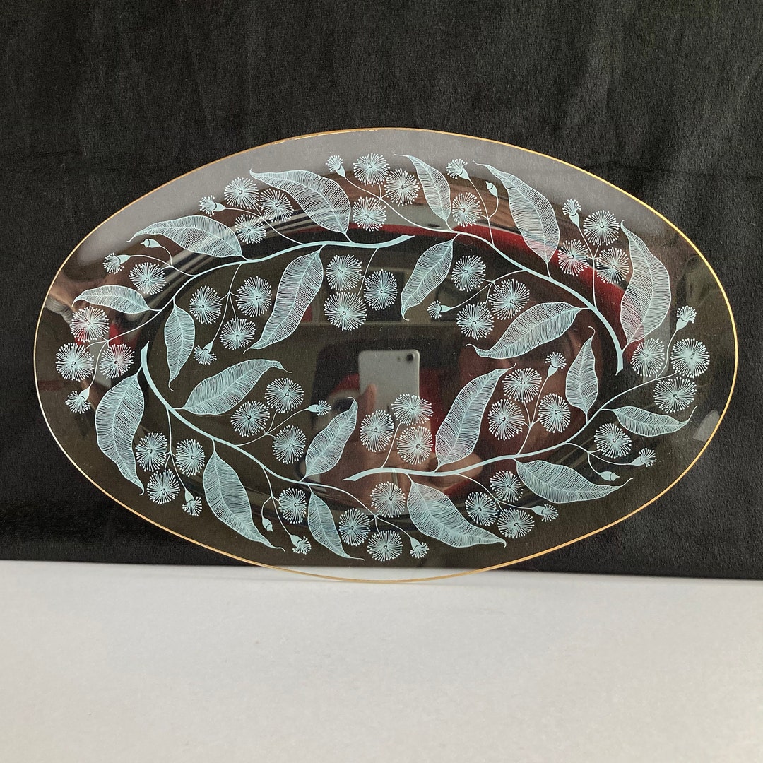 Vintage Mid Century Chance Glass CALYPTO Pattern Large Oval - Etsy