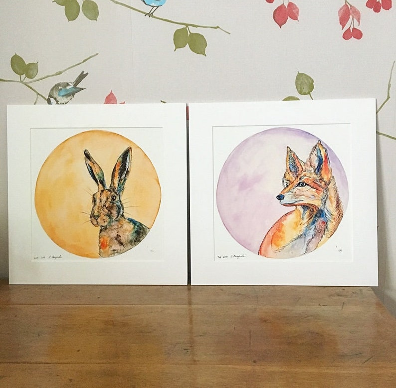 Framed Limited Edition Print leon the Hare, Watercolour Art ...