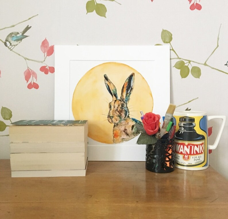 Framed Limited Edition Print leon the Hare, Watercolour Art ...