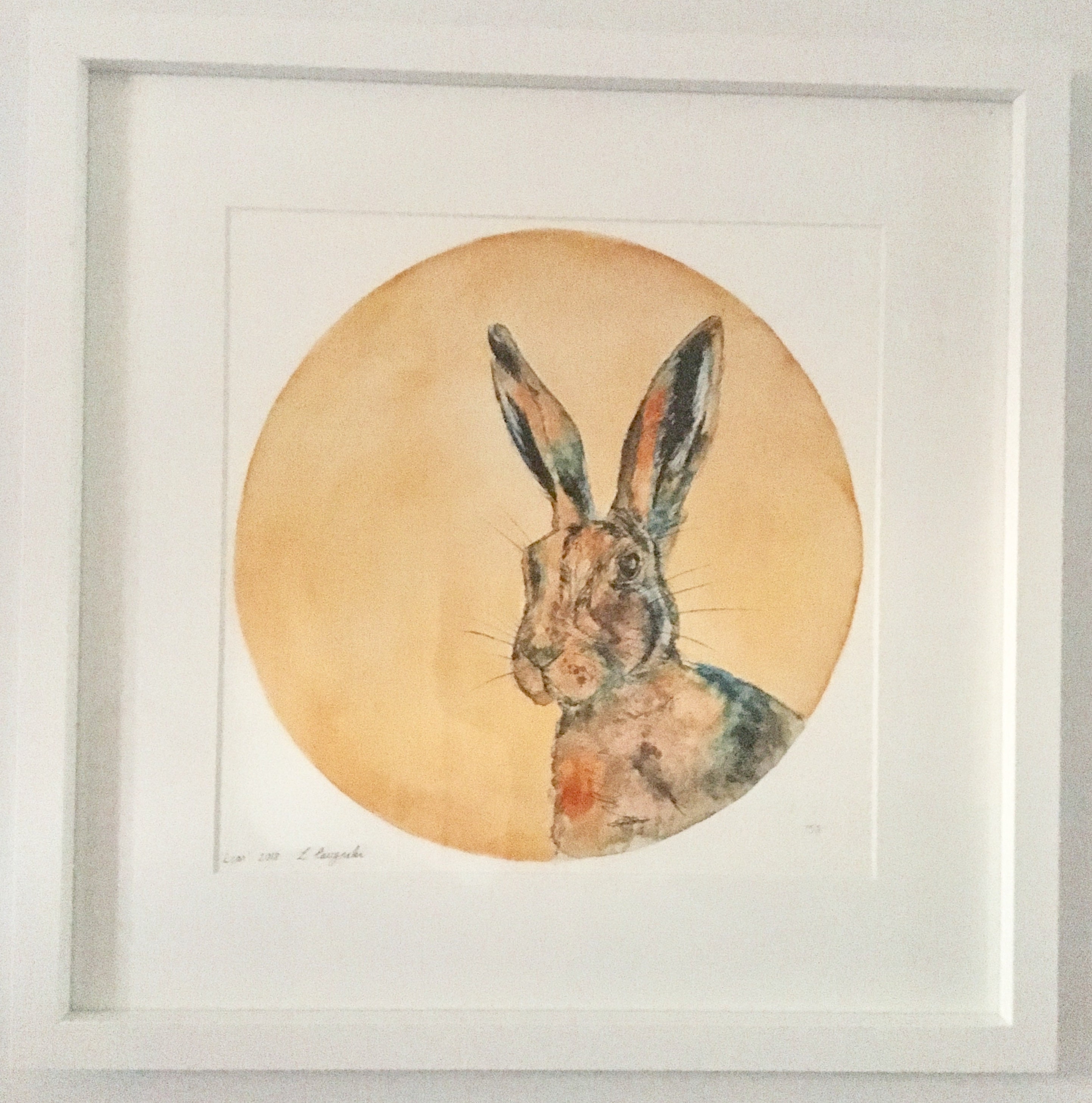 Framed Limited Edition Print leon the Hare, Watercolour Art ...