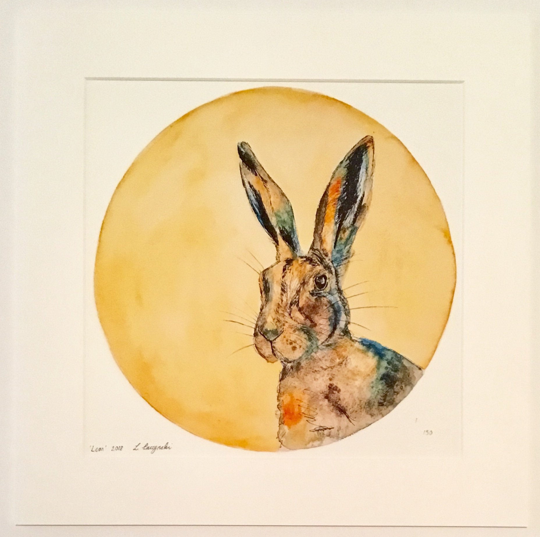 Framed Limited Edition Print leon the Hare, Watercolour Art ...