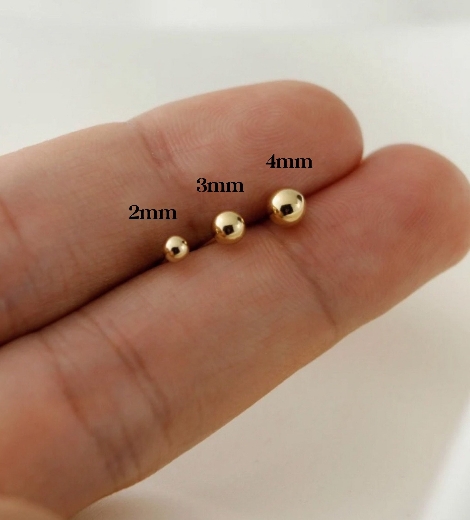 Small Stud Earrings Tiny Gold Stud 14K Gold Fill Stud 2mm - Etsy UK
