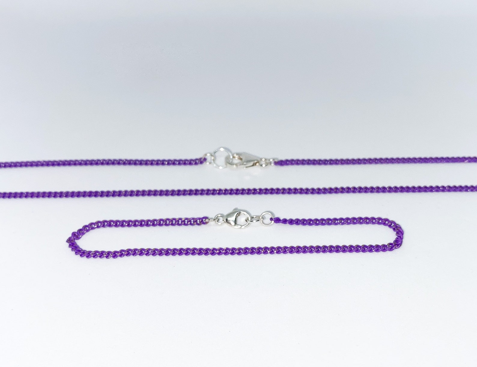 Purple Chain Necklace Choker Necklace Layering Necklace - Etsy