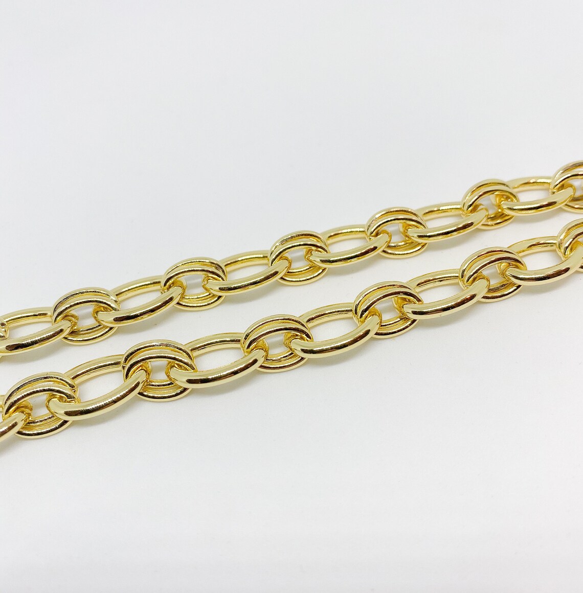 Chunky Gold Oval Rolo Chain Necklace Thick Gold Link Choker - Etsy UK
