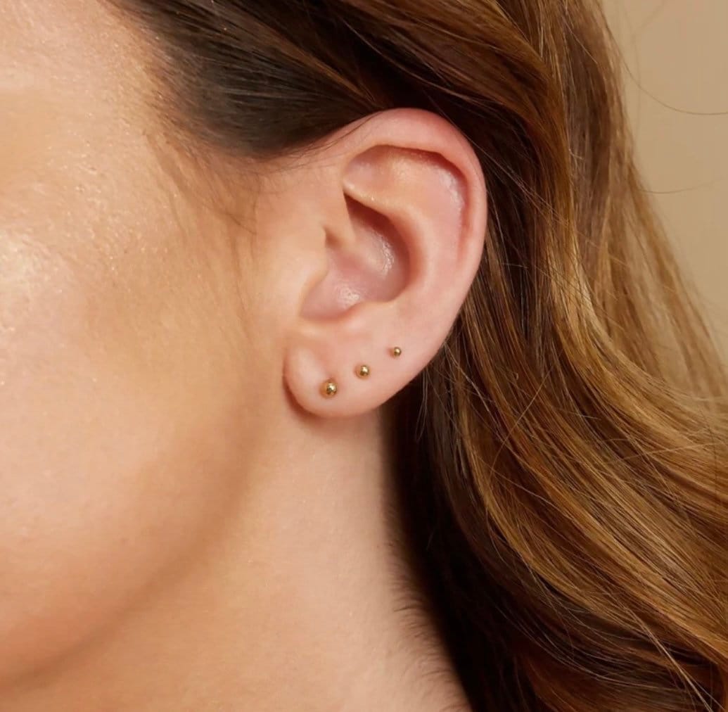 Small Stud Earrings Tiny Gold Stud 14K Gold Fill Stud 2mm - Etsy UK