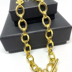 Chunky Gold Oval Rolo Chain Necklace Thick Gold Link Choker - Etsy UK
