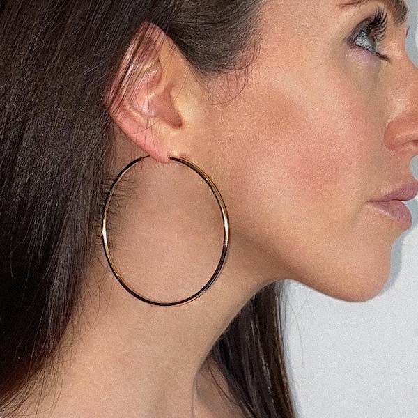 Large Gold Hoop Earrings - Etsy