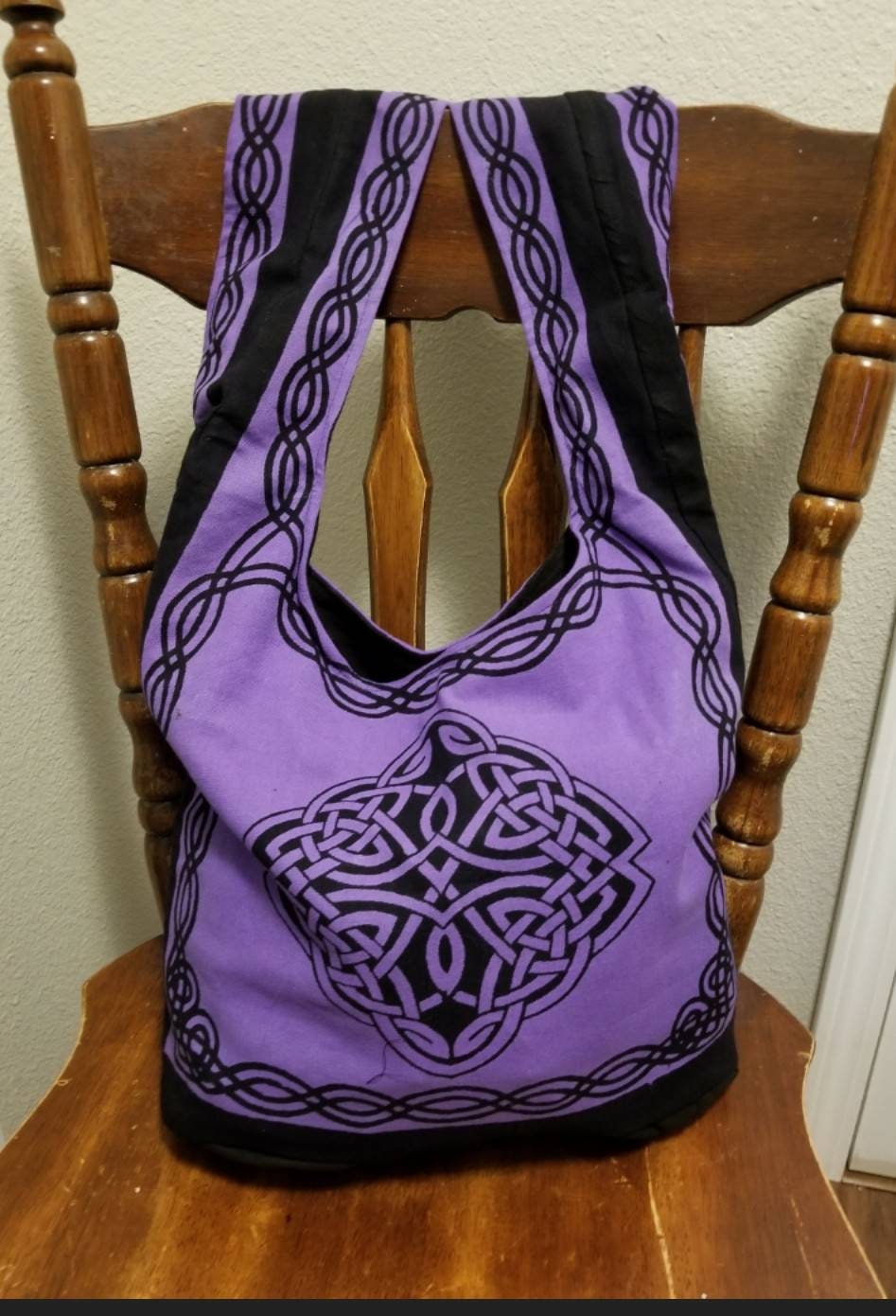 Cotton Expandable Celtic Design Tote Bag | Etsy