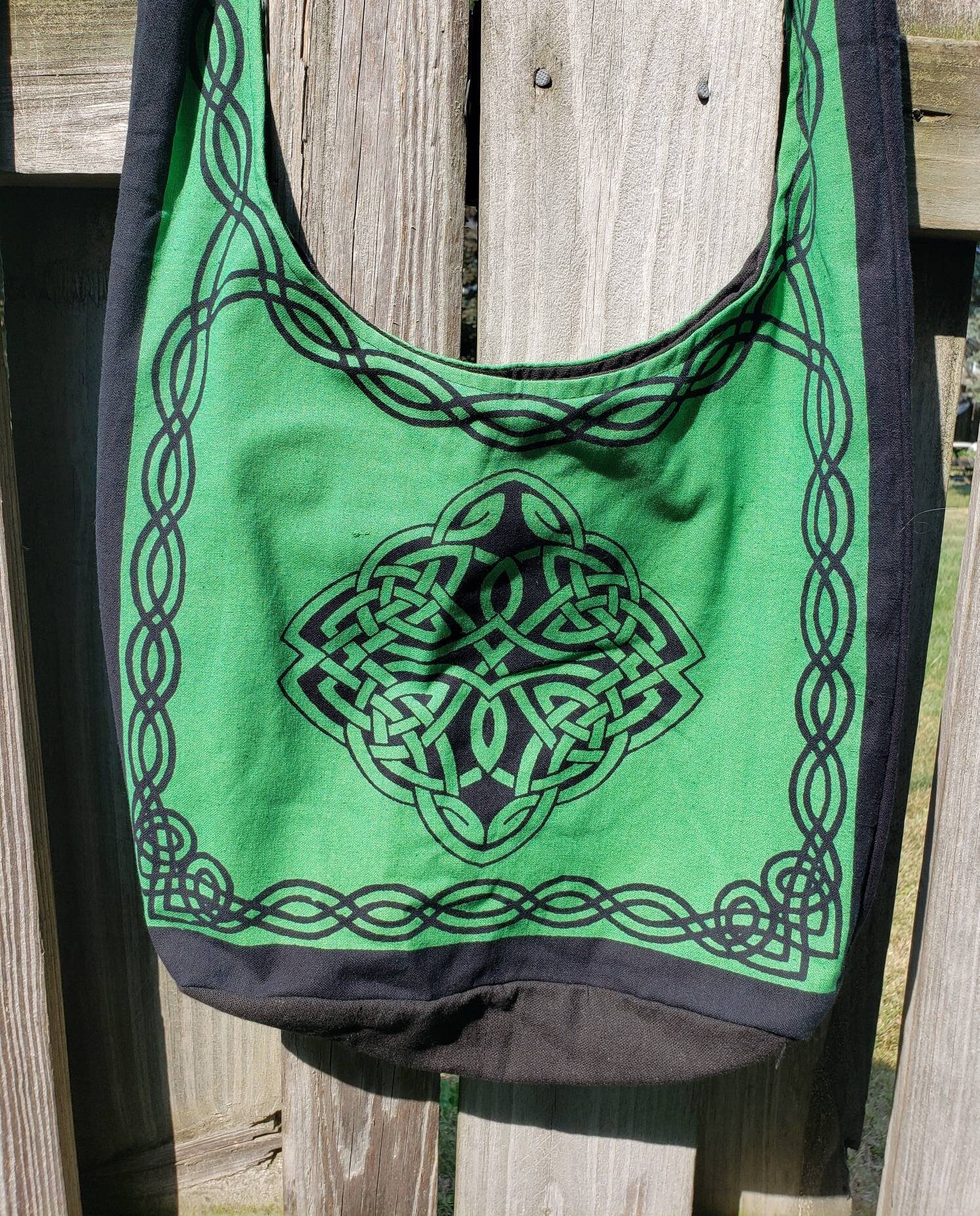 Cotton Expandable Celtic Design Tote Bag | Etsy